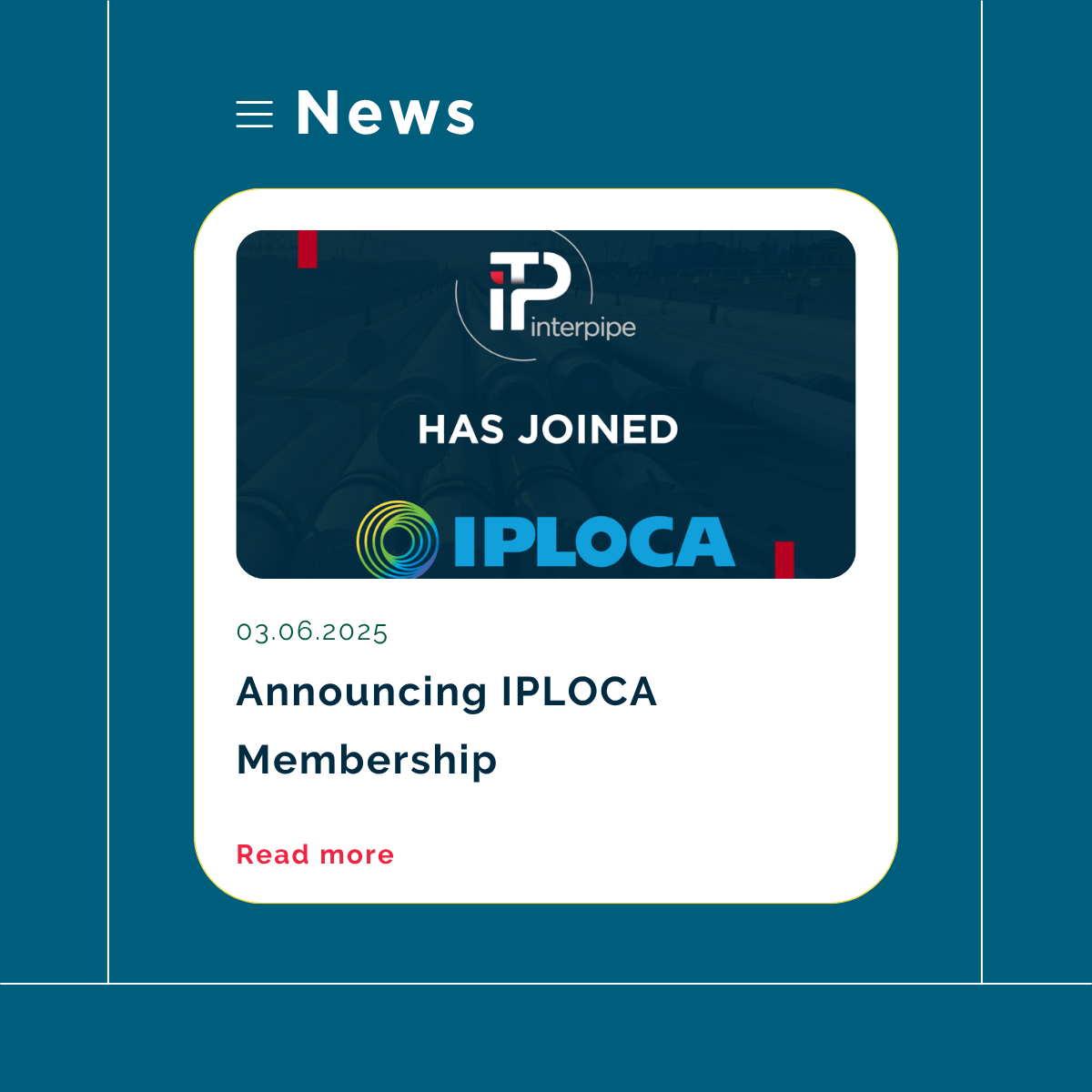 Announcing Our IPLOCA Membership - ITP Interpipe
